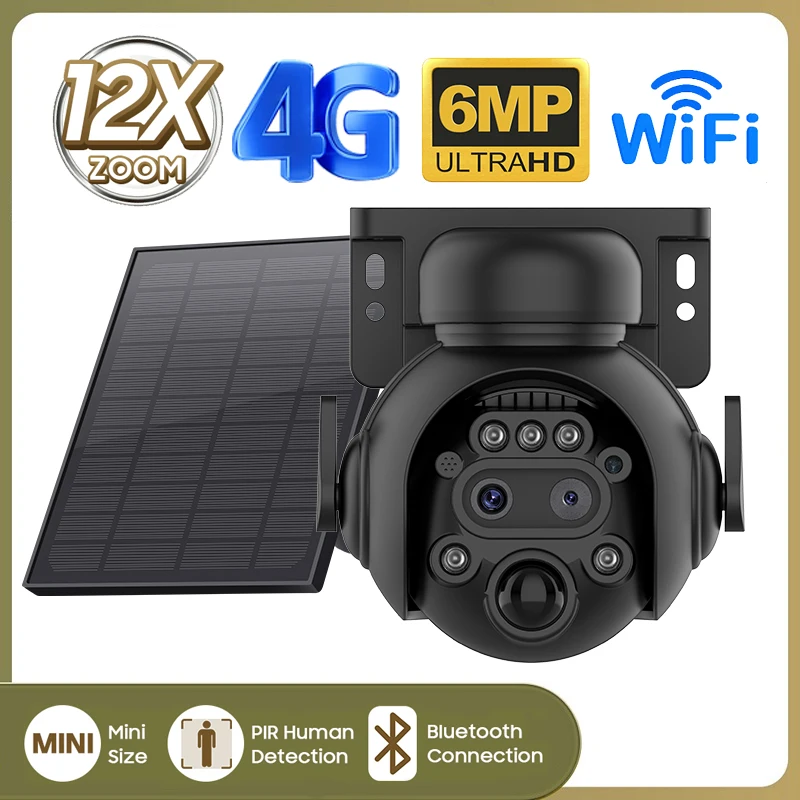 6MP-PTZ-Solar-Cell-Camera-12X-Zoom-Daul-Lens-Motion-Monitoring-Alarm ...