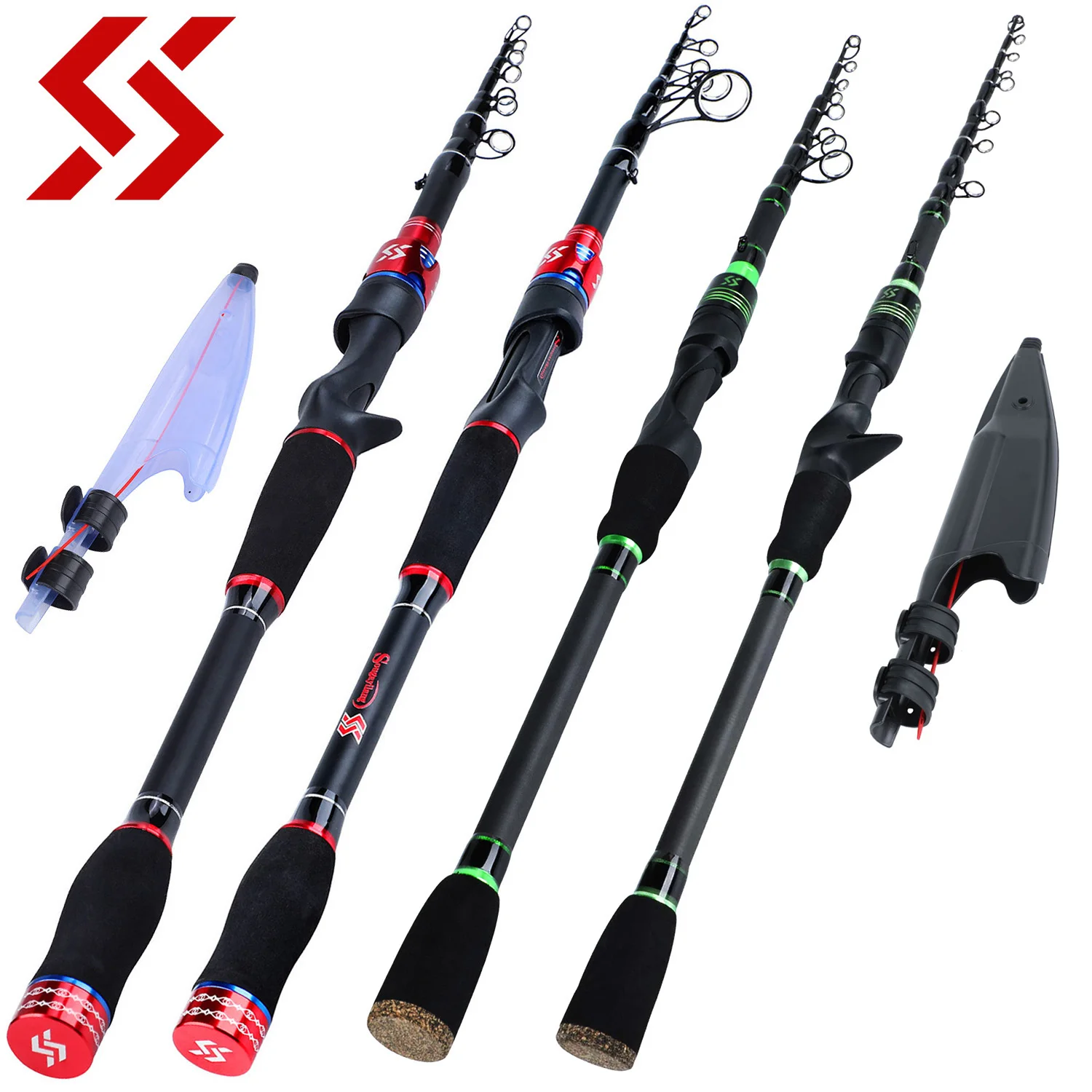 Sougayilang 24 Ton Carbon Telescopic Lure Fishing Rod Spinning Casting ...