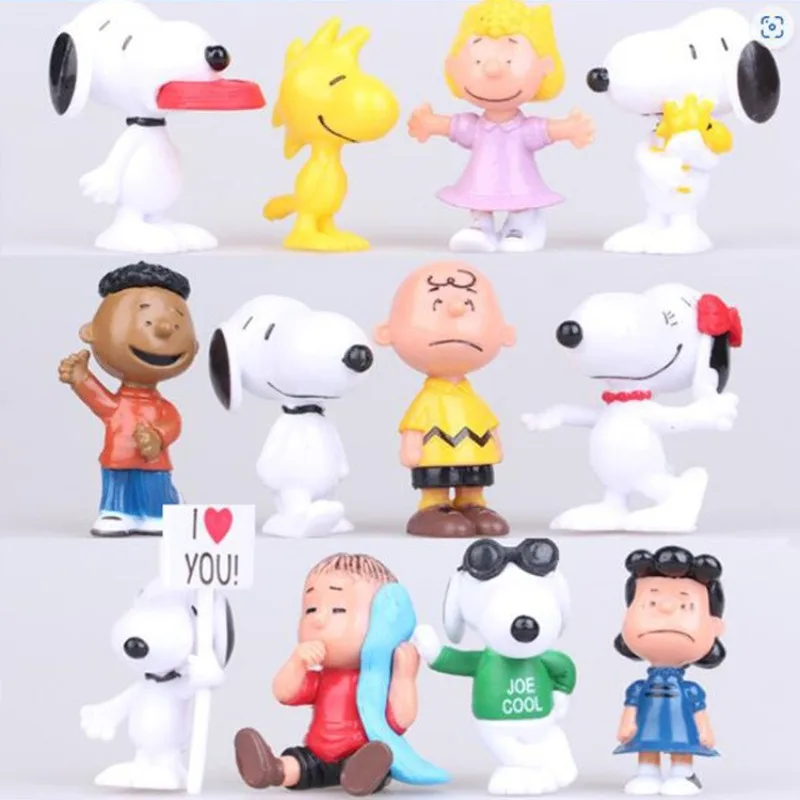 12Pcs-Snoopy-Cartoon-Model-Anime-Figures-Q-Figural-Toys-Anime ...