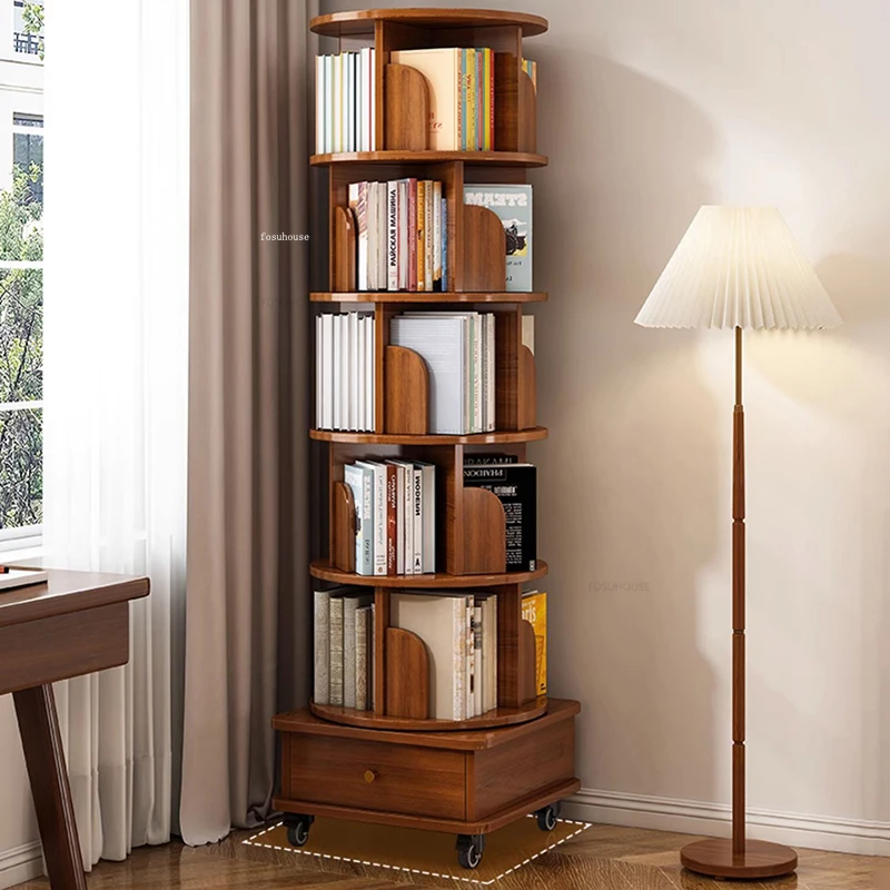Nordic-Rotating-Bookcases-Student-Bedroom-Bookshelf-Modern-Living-Room ...