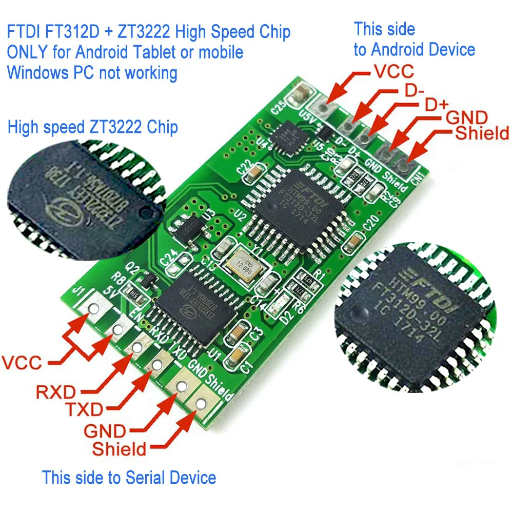 FTDI-FT312-FREE-Drivers-Installing-Android-ONLY-USB-RS232-Convertre-PCB ...