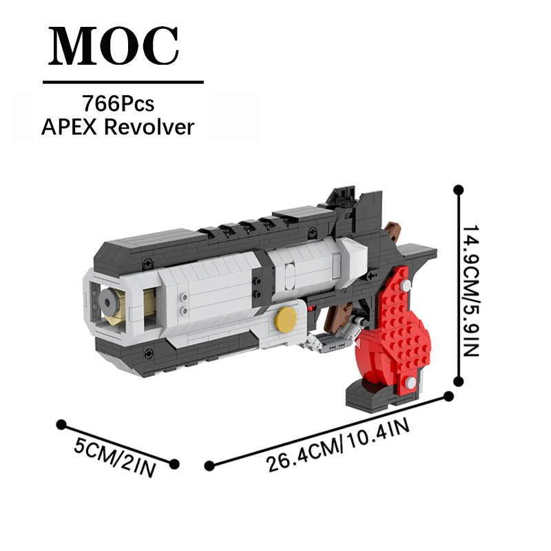 MOC1113 Revolver Brick Shooting Games Military Gun War Weapon Building ...