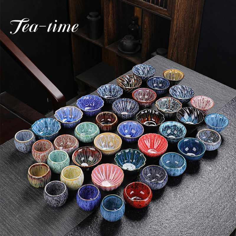 1PCS-Ceramic-Tea-Cup-Kiln-Change-China-Temmoku-Glaze-Porcelain-Kung-Fu-Cups-Pottery-Drinkware ...
