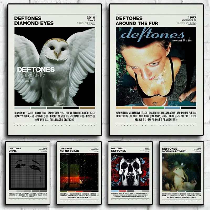 Deftones-Band-Poster-Print-Canvas-Painting-Around-the-Fur-Saturday ...