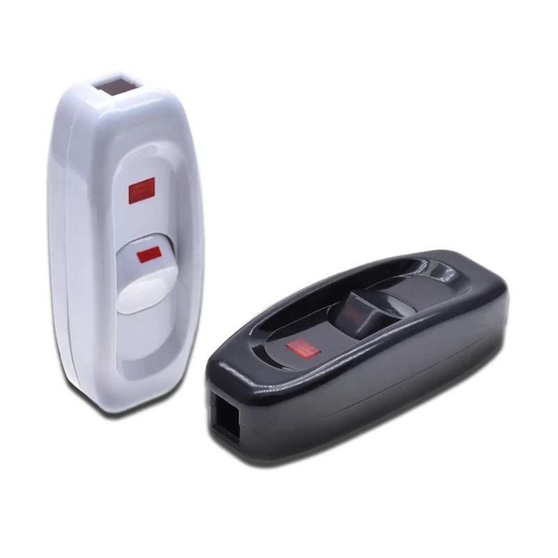 1/5/10PCS AC 240V 10A Bedside Lamp Switch Inline ON/OFF LED Indicator ...