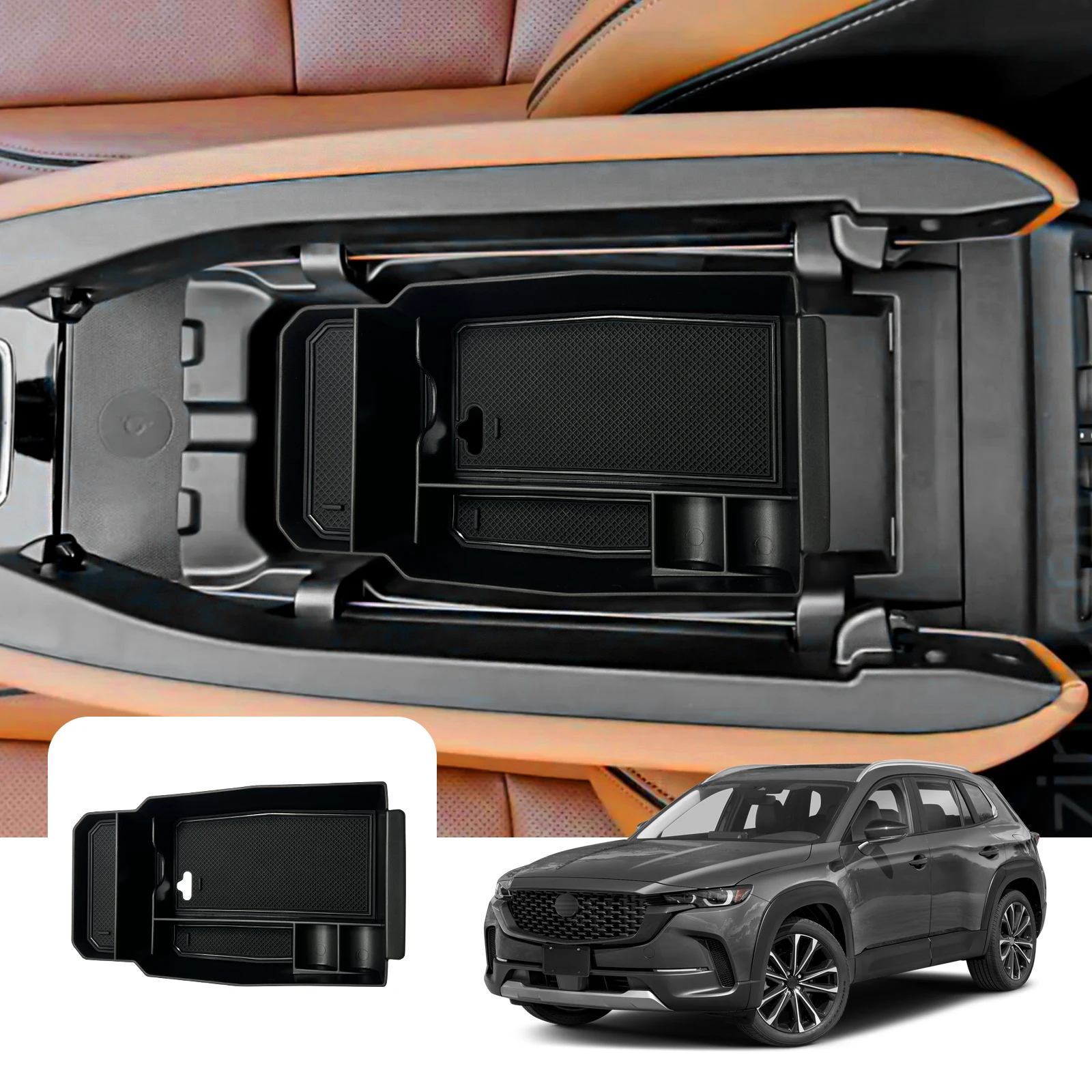 LFOTPP Car Central Storage Box for Mazda CX-50 2023 Non-slip Rubber ...