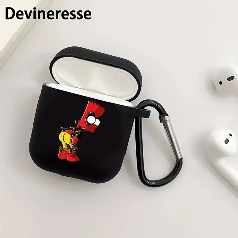 Cartoon Deadpool AirPods Case Cover For Wireless Earphone For Airpods 1 ...