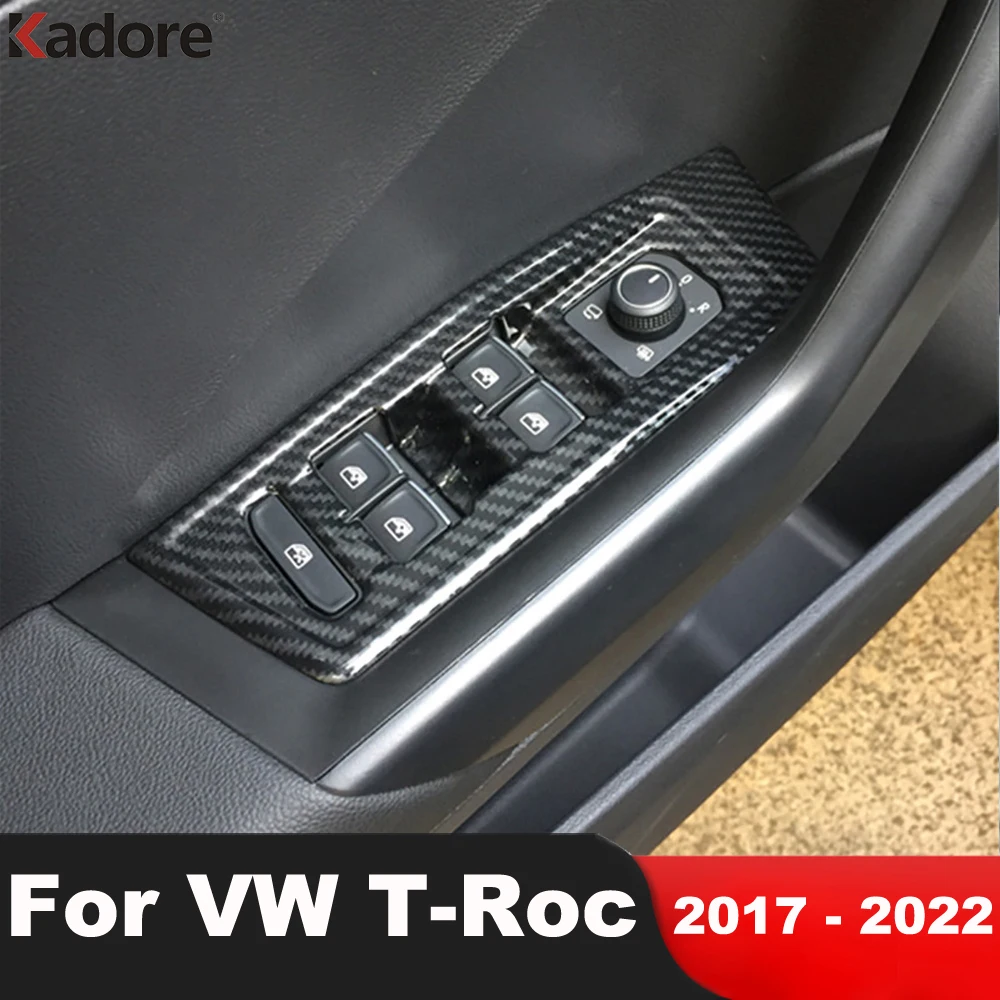 For-Volkswagen-VW-T-Roc-TROC-2017-2021-2022-Carbon-Fiber-Car-Interior ...