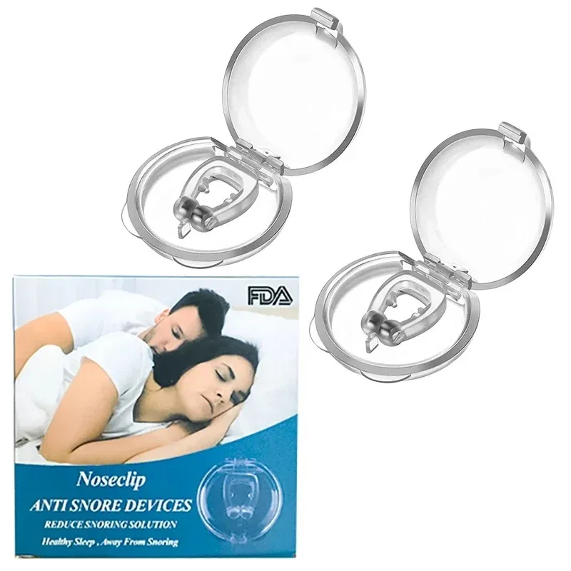 Silicone Magnetic Anti Snore Stop Snoring Nose Clip Sleep Tray Sleeping ...