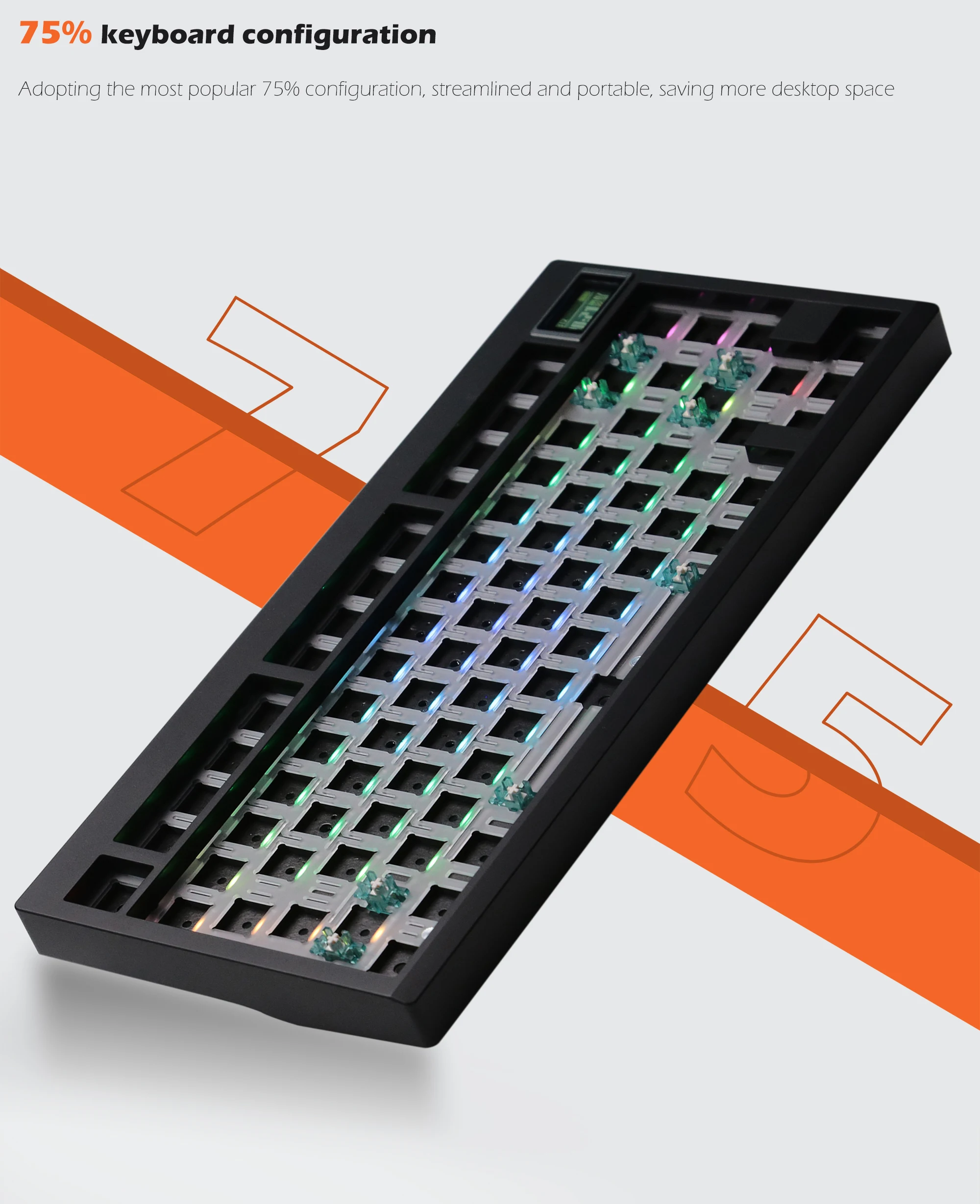 ZUOYA-GMK81-mechanical-keyboard-kit-RGB-backlight-with-display-screen ...