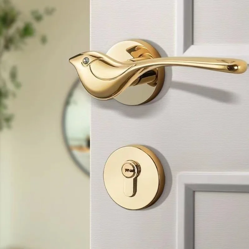 High Grade Golden Bird Door Lock, Porta de madeira do quarto interior ...
