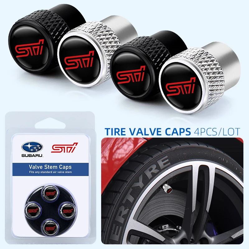4pcs Car Tire valve caps Auto Accessories For Subaru STI BRZ Forester ...