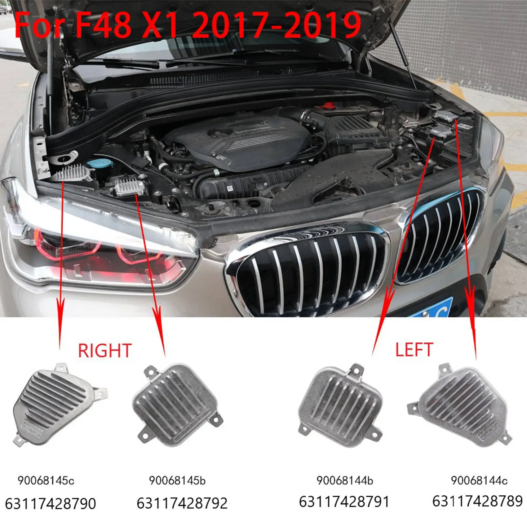 Right-Side-for-BMW-X1-F48-2017-2019-LED-DRL-Headlight-Daytime-Running ...