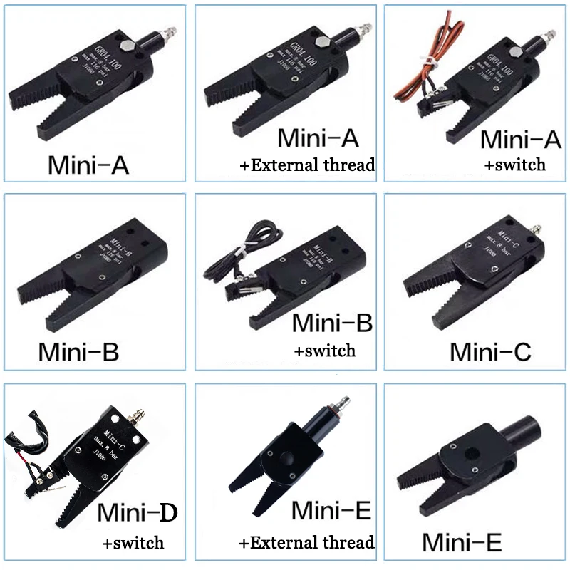 Pneumatic-Mini-Gripper-J1060-J1080MINI-A-B-C-with-Switch-Magnetic ...