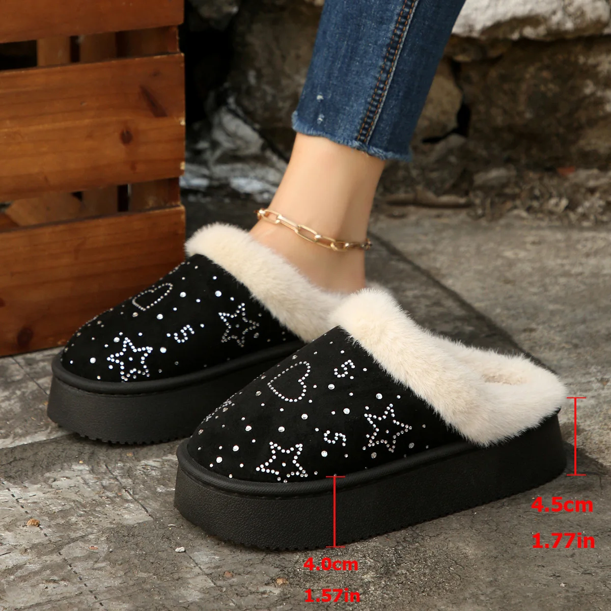 Fashionable New Thick Bottom Non Slip Flat Slippers for Winter Comfort ...
