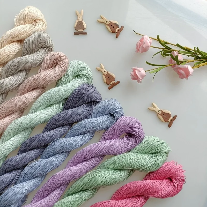 Lotus Yarn Hank | Linen Yarn - 5 50g 100% Natural Yarn Hand Knitting ...