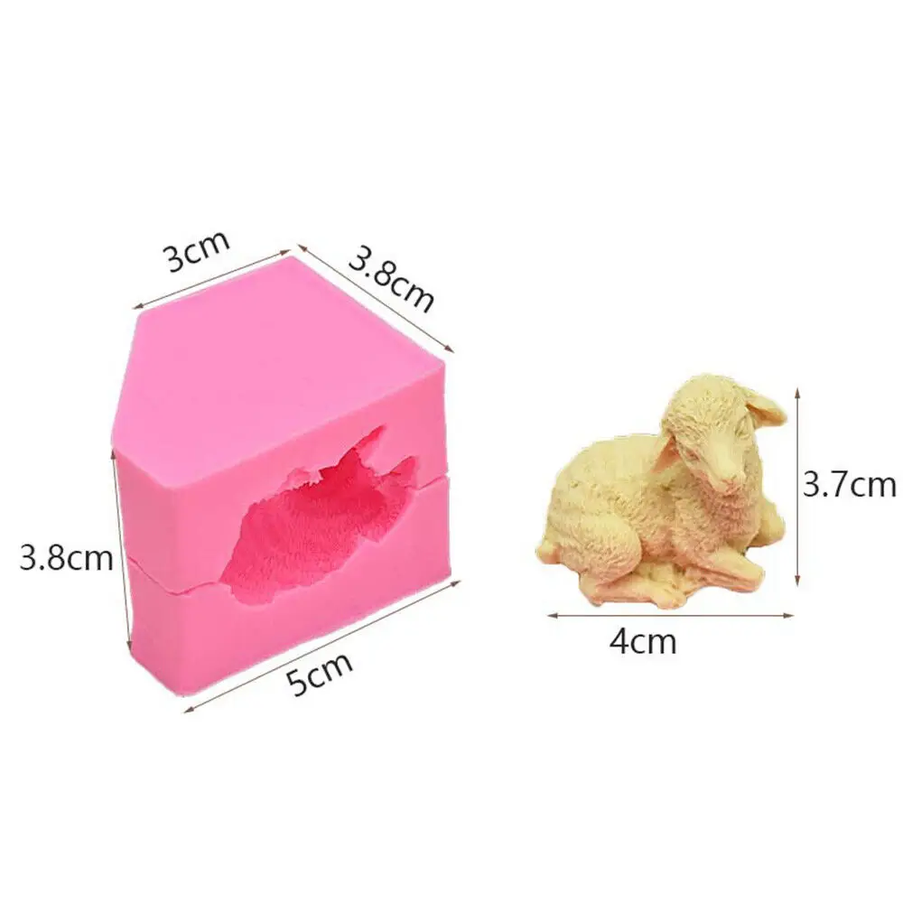 3D Little Lamb Silicone Mold Epoxy Casting DIY Pendant Earrings Resin ...