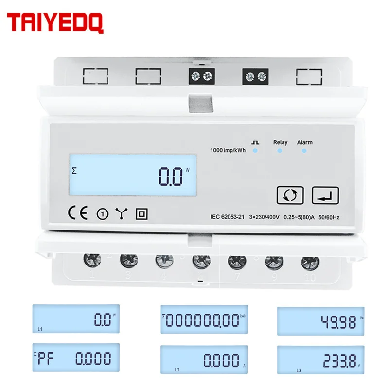 Digital-Voltmeter-220-AC-3-Phase-Energy-Meter-Modbus-RS485-Ammeter ...