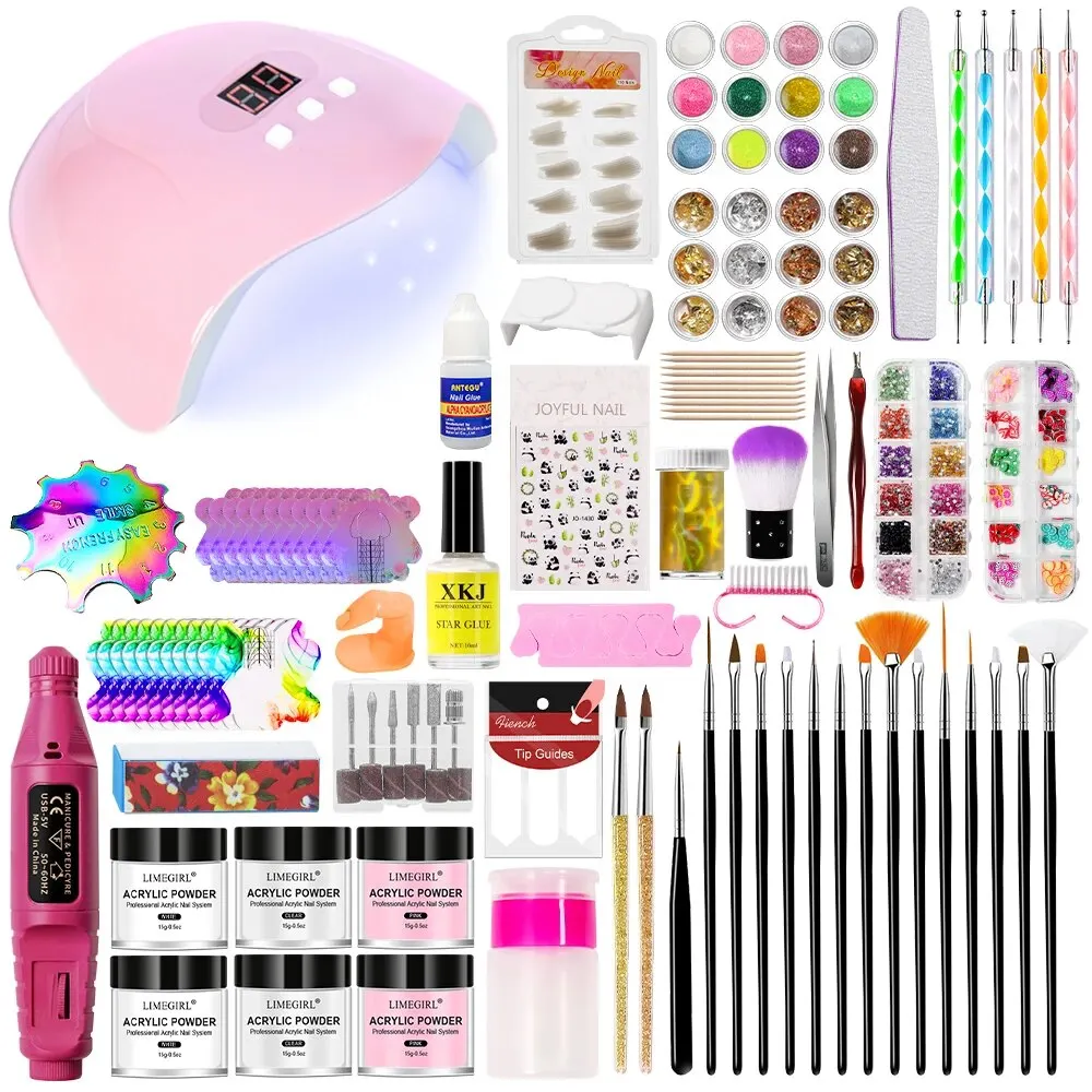 Acrylic-Manicure-Kit-with-Drill-and-UV-Light-Full-Nail-Kit-for ...