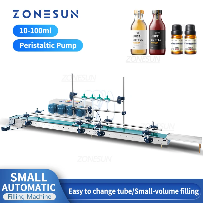 ZONESUN ZS-DTPP100C4 Small Production Line Liquid Filling Machine