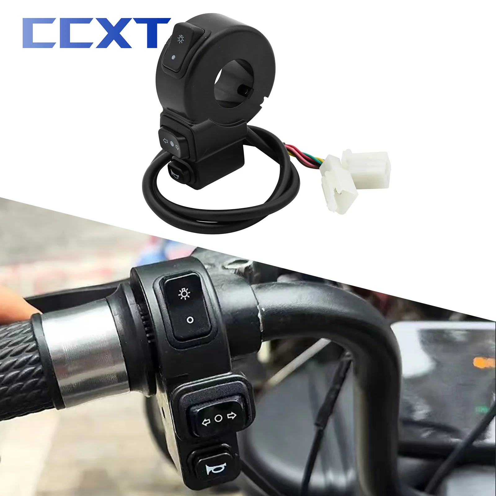 Motorcycle-3-In1-Switch-Headlights-Turn-Signal-Horn-ON-OFF-Button-For ...