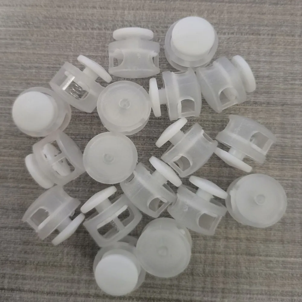 50Pcs Colour Unbinding Anti Slip Buckle Double Hole Rope Lock Spring ...