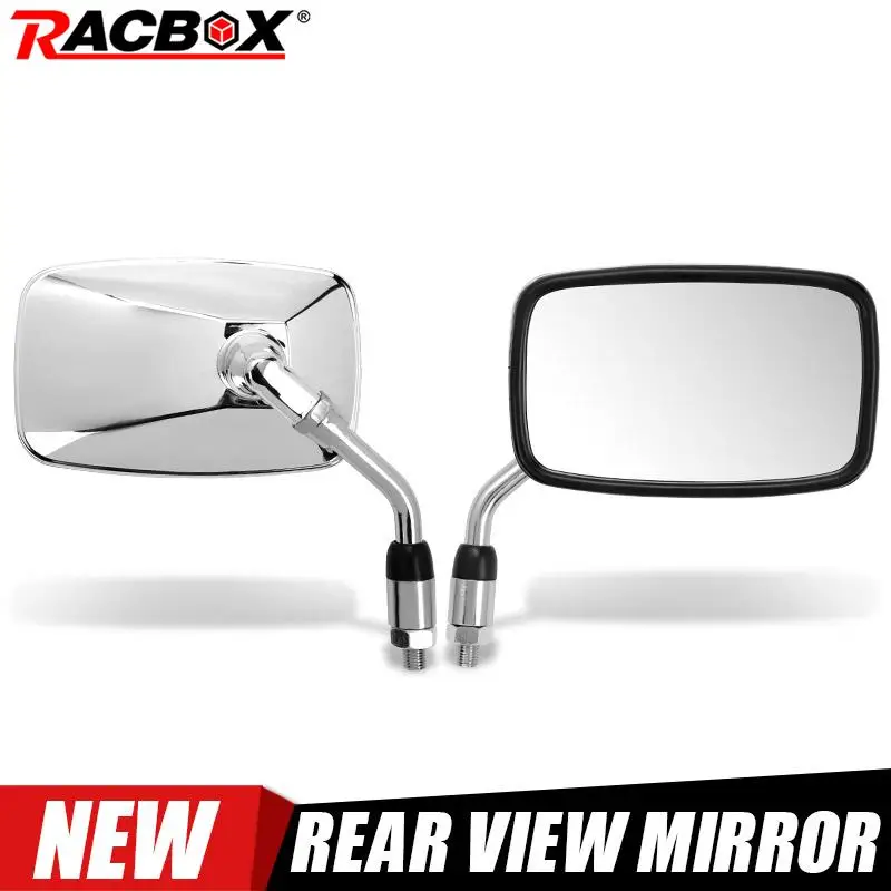 Universal-10mm-Motorcycle-Rearview-Chrome-Rear-View-Mirrors-For-Honda ...