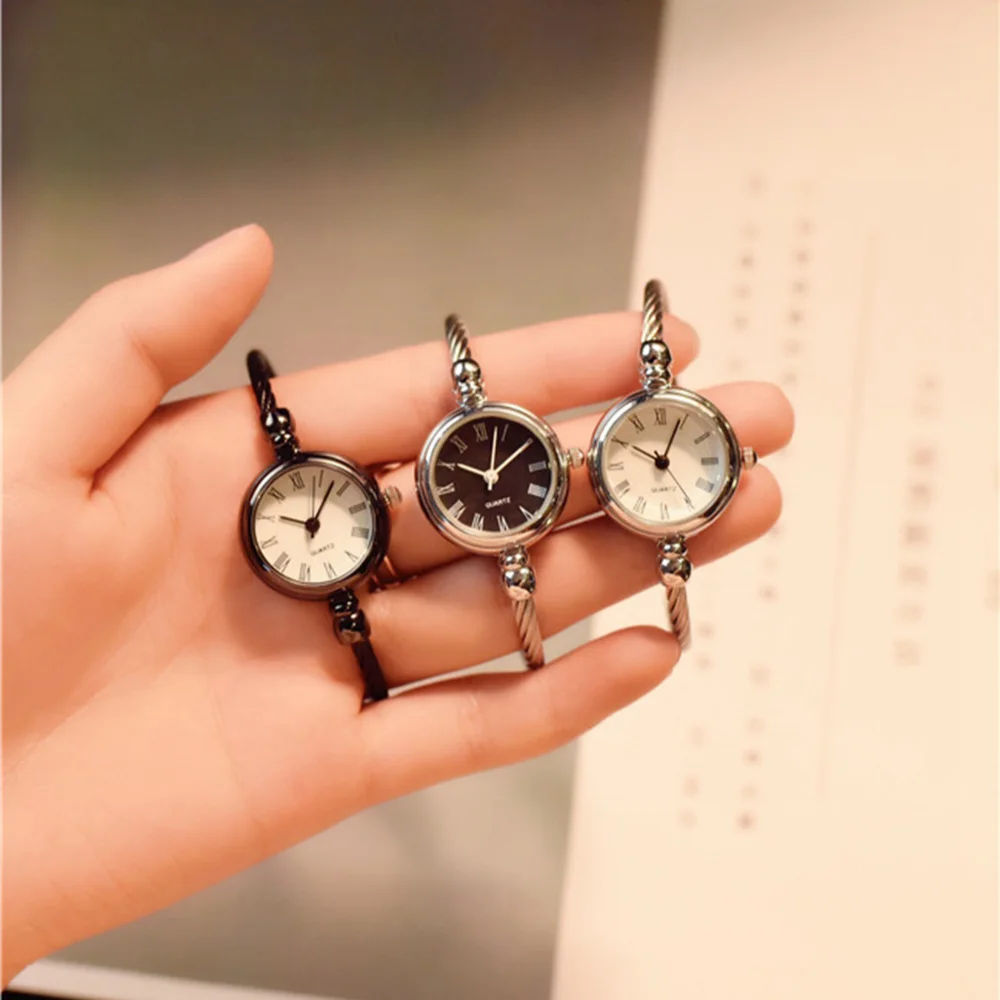 Small Gold Bangle Bracelet Luxury Watch Stainless Steel Retro Ladies ...
