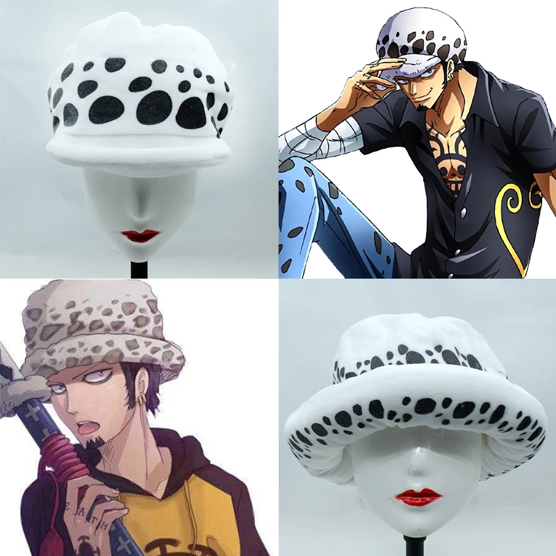 Halloween-Anime-Trafalgar-Law-Hat-Cosplay-Costumes-Unisex-White-Spot ...