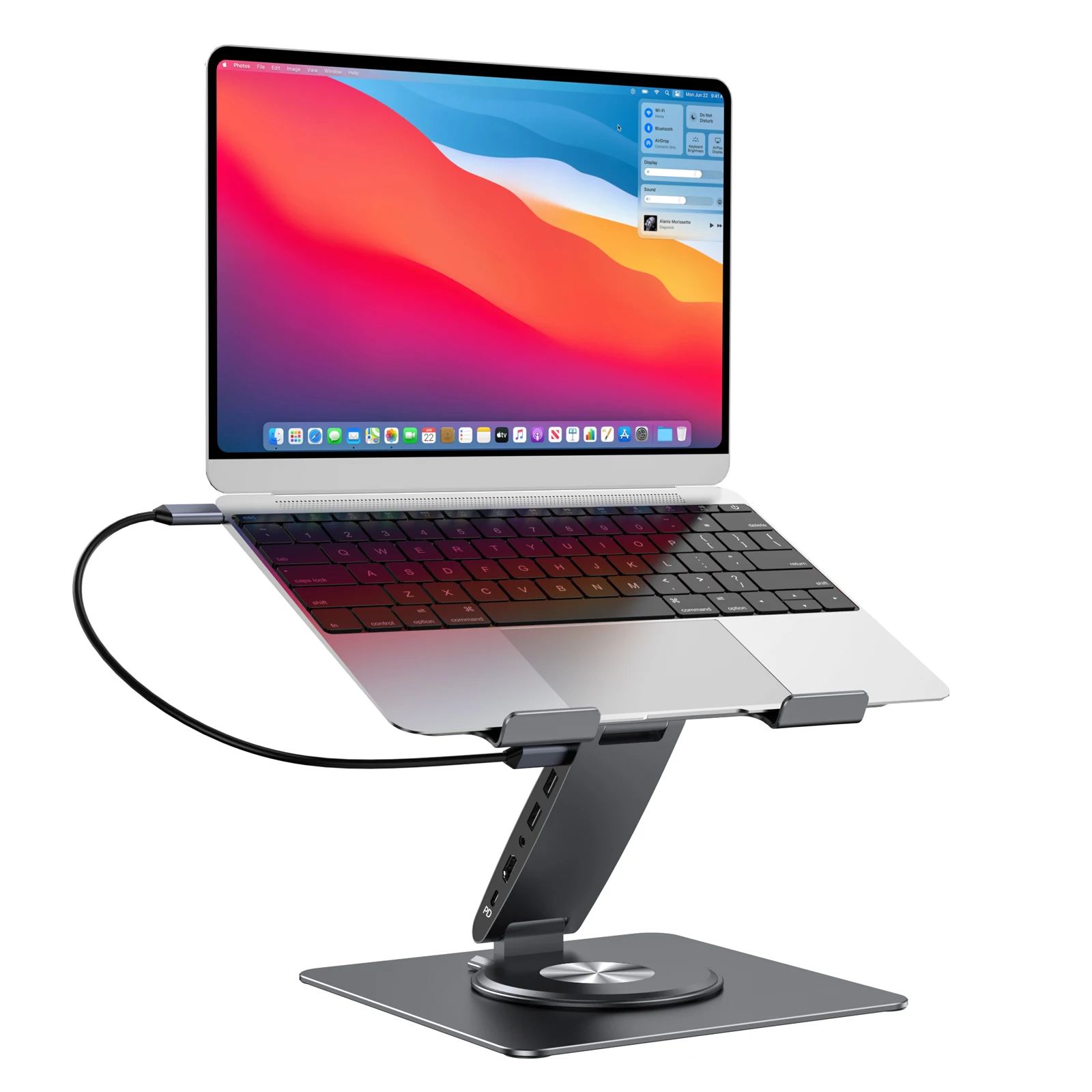 Laptop-Docking-Station-Stand-Laptop-Stand-with-USB-Hub-for-Macbook-HP ...