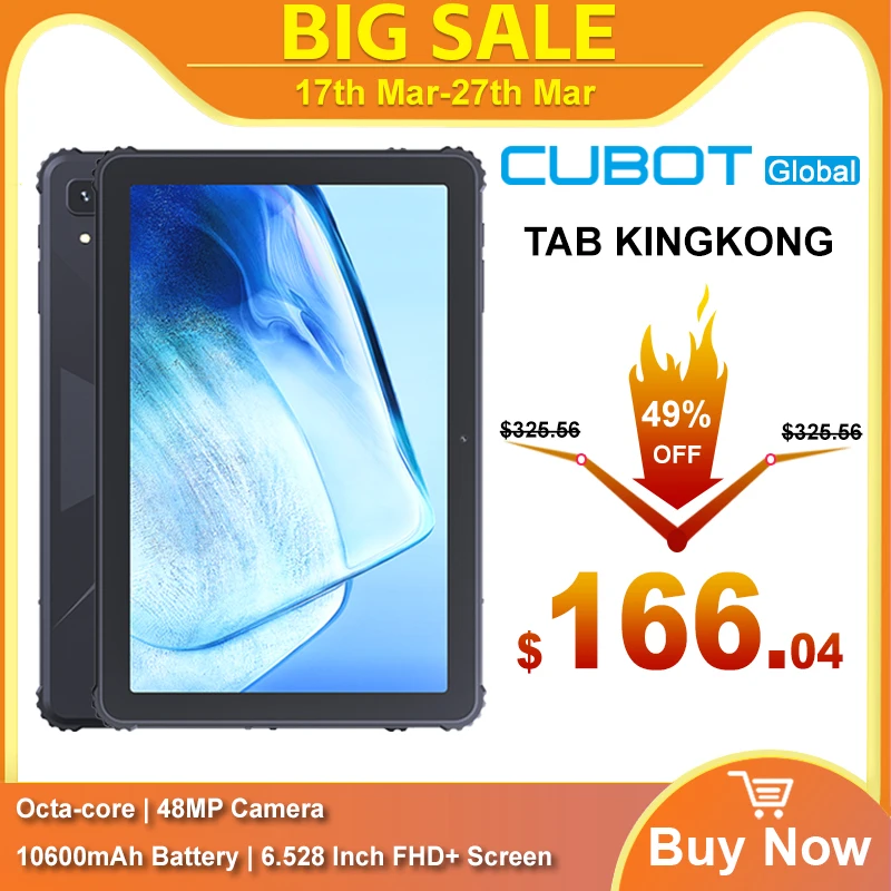 Cubot TAB KINGKONG Rugged Tablet 10.1 Inch FHD+ Android 13 16GB+256GB ...