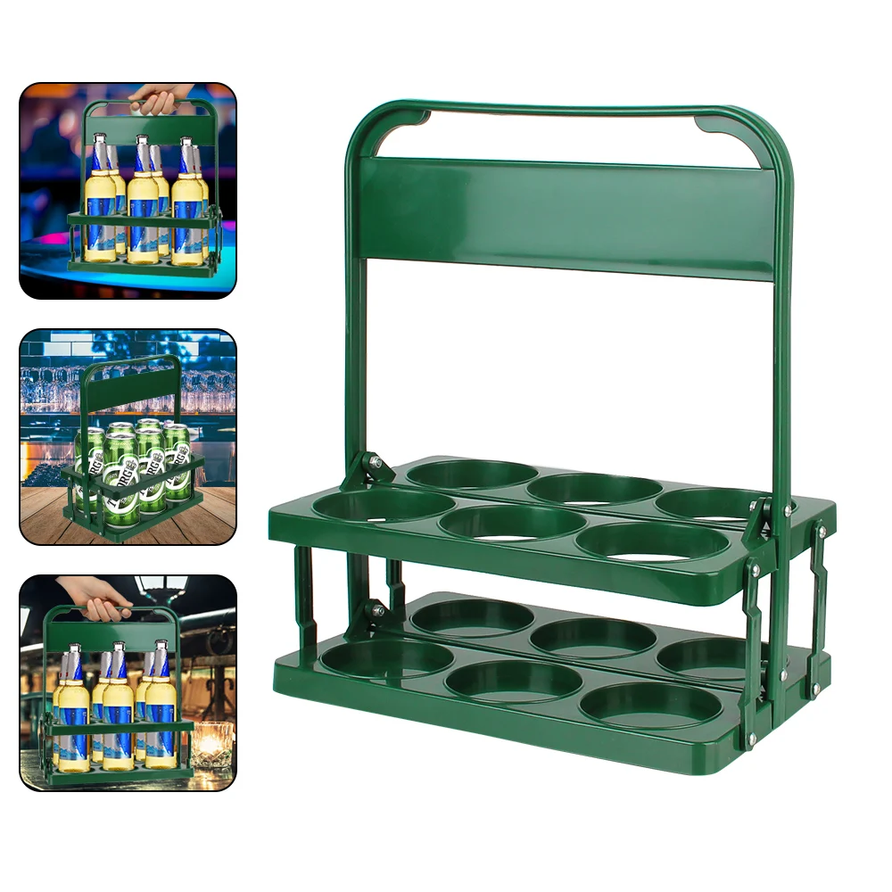 Durable-Foldable-6-Pack-Wine-Rack-Cup-Organizer-Bar-Beverage-Display ...