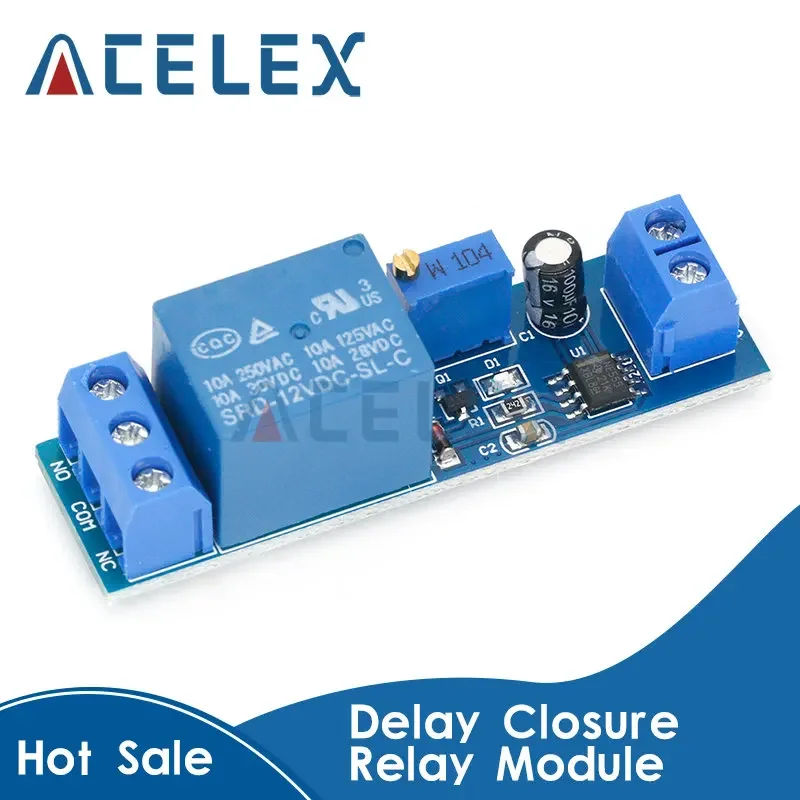 NE555-DC-12V-delay-closure-module-relay-module-delay-control-adjustable ...