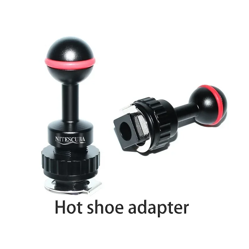 Nitescuba-Diving-Shell-Cold-Hot-Shoe-Adapter-Ball-Adaptor-Mount-Base ...