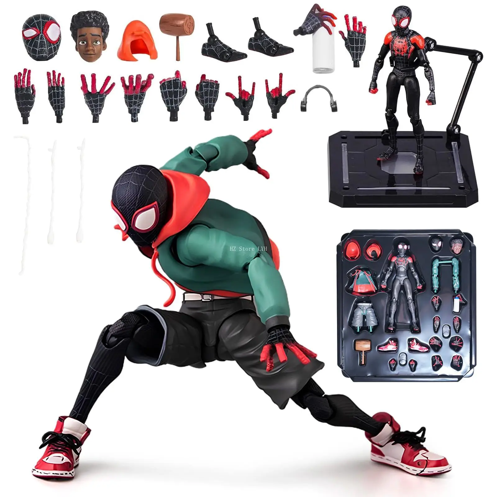 Marvel-SHF-Miles-Morales-Spider-Man-Action-Figure-Brinquedos-Corpo-M ...