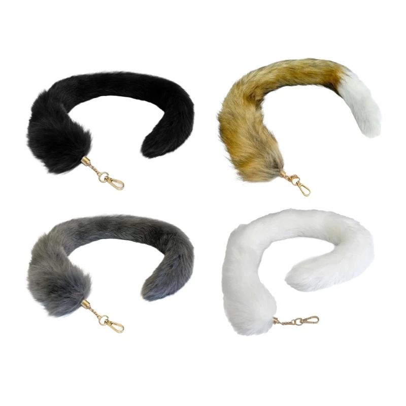 E0BF-Multicolor-Furry-Keychain-Simulated-Animal-Tail-Shaped-Pendant ...