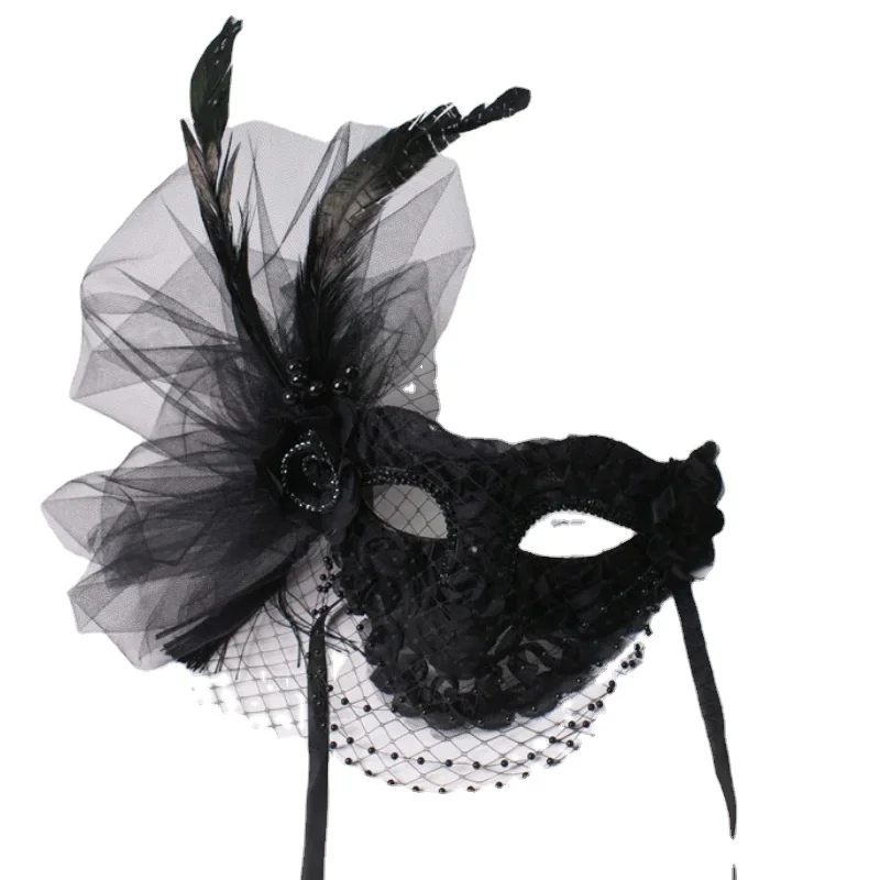 Black-Side-Change-Flower-Full-Face-Feather-Beauty-Stage-Dance-Party ...