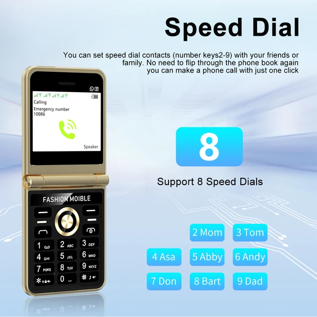 SERVO P20 Ultra Thin New Folding Mobile Phone GSM 4 SIM Standby 2.4 ...