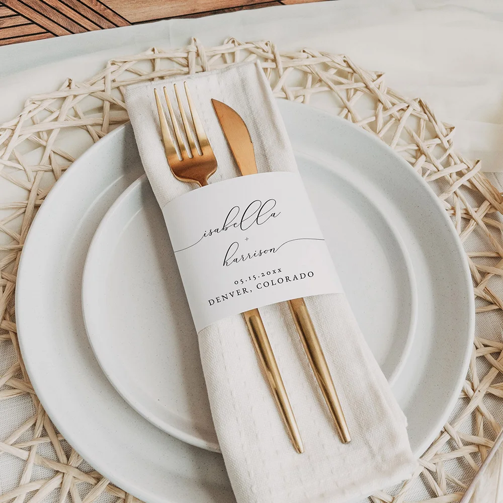 50pcs-Personalized-Napkin-Rings-Place-Cards-Wedding-Decorations-Paper ...