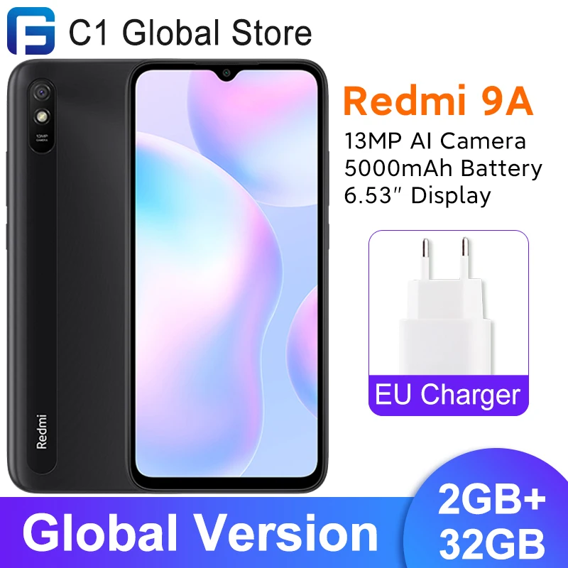 Smartphone Xiaomi Redmi 9A 2GB 32GB MTK Helio G25 Octa Core 6.53 "Display 5000mAh 13MP AI Câmera ...
