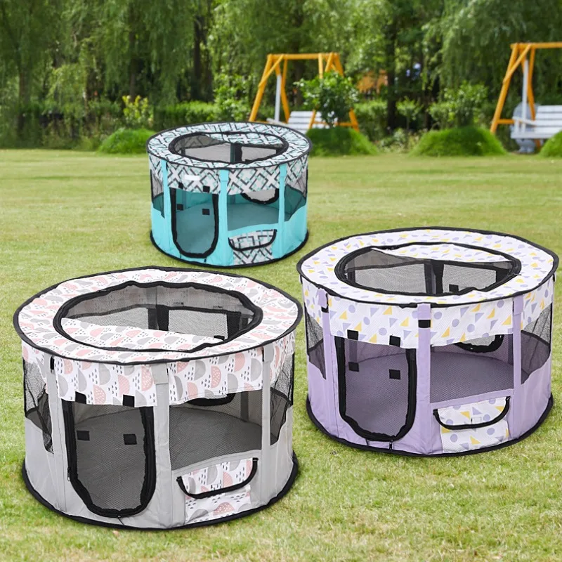 Portable-Folding-Pet-Tent-Dog-House-Octagonal-Cage-For-Cat-Tent-Playpen ...