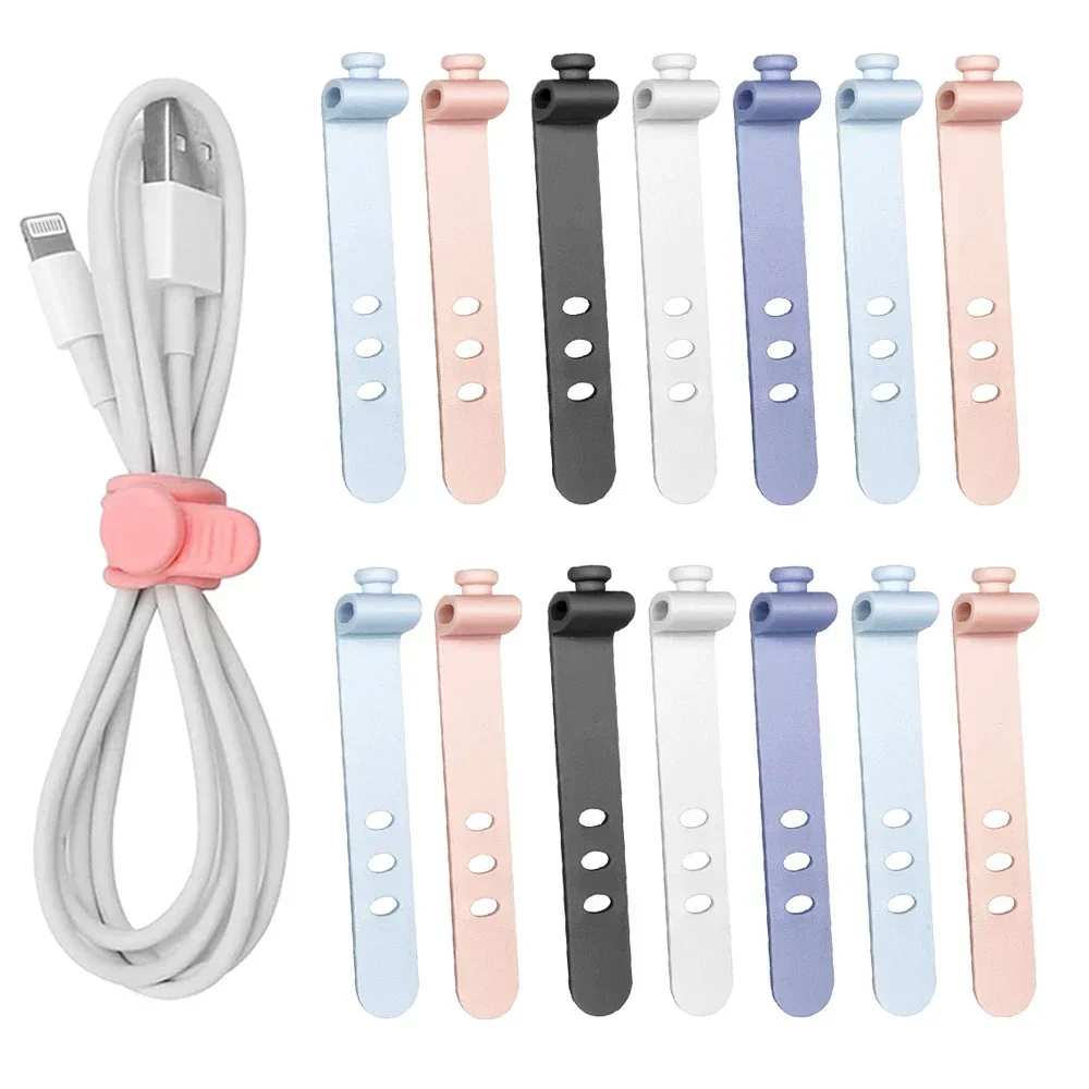 Phone Cable Organizer Earphone Clip Charger Cord Management 3 Hole Line ...
