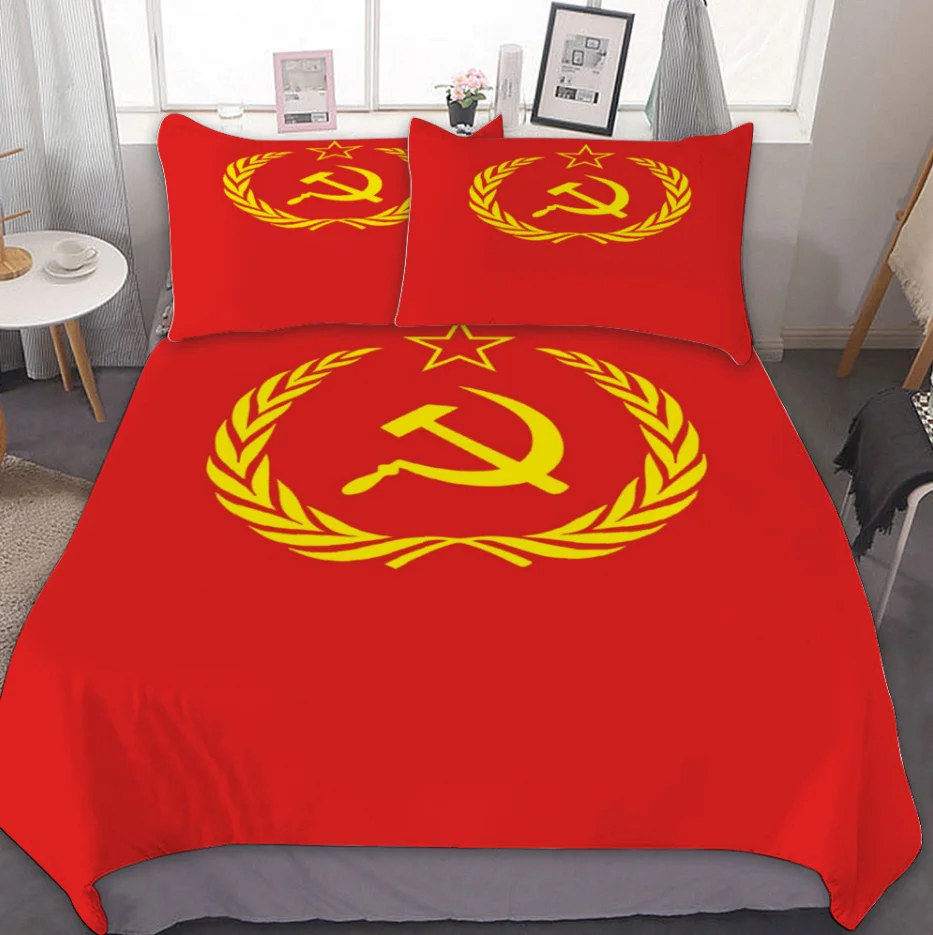 Red-Soviet-Socialist-Republic-USSR-Flag-Duvet-Cover-Set-Soviet-Union ...