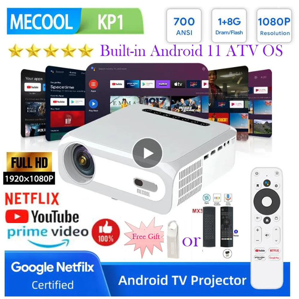 [Genuine] Global MECOOL KP1 Inteligente Full HD 4K Projetor Home ...
