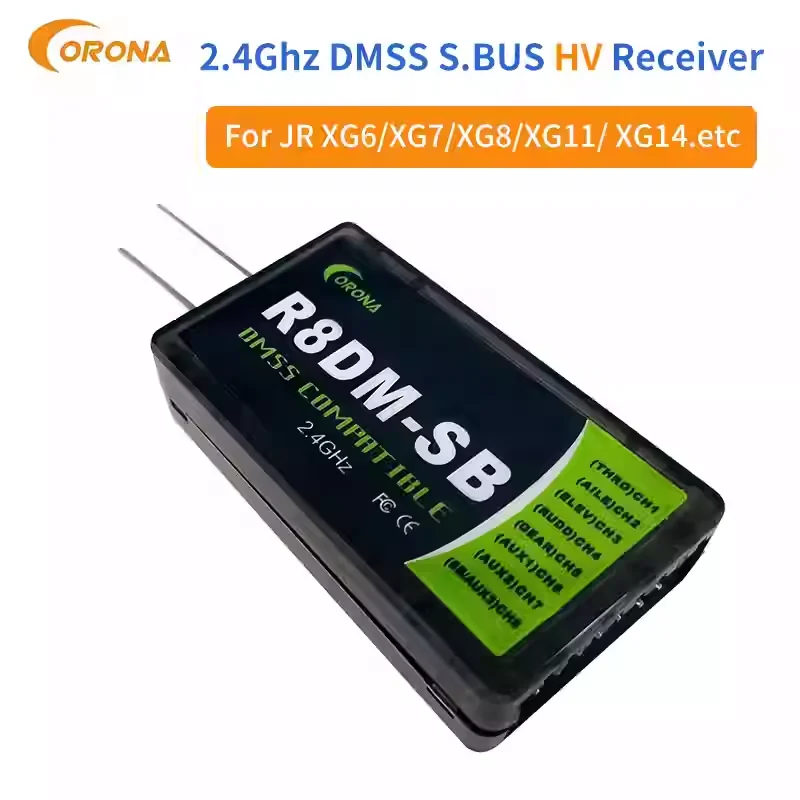 CORONA R8DM-SB 2.4Ghz DMSS S.BUS HV 8-channel Receiver Compatible with ...