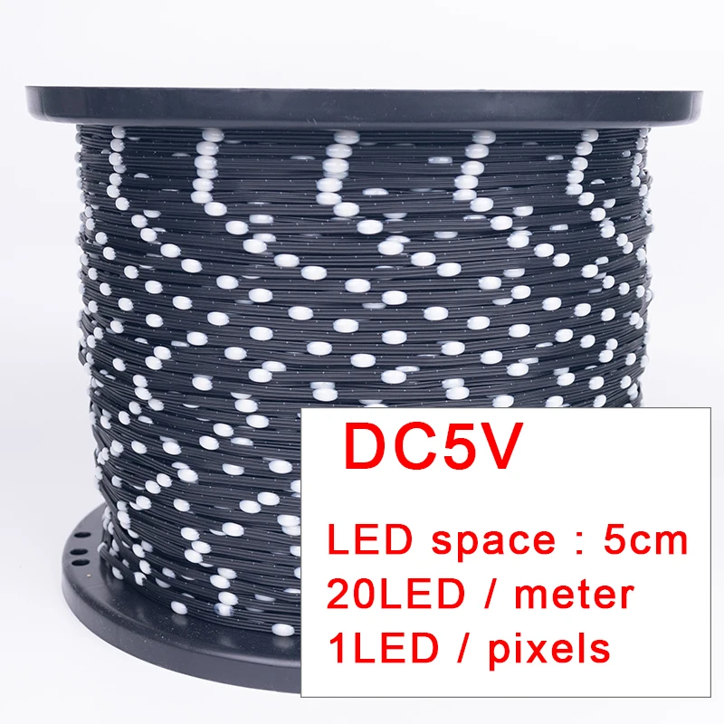 Cadena de luces LED de 5 V, WS2811, WS2812, 3 pines, color negro ...
