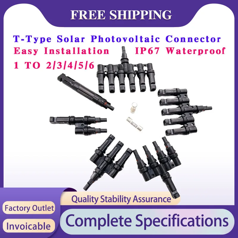 1-5-20-100-Sets-T-Type-Solar-Photovoltaic-Connector-1000V-IP67 ...
