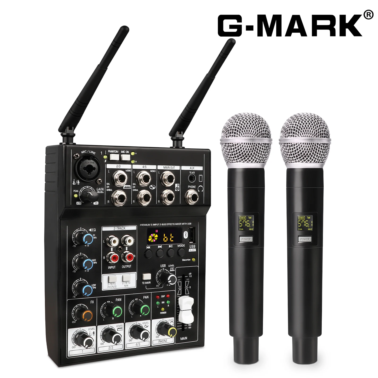 Karaoke Microphone With Sound Mixer G-MARK Studio 4 Wireless Microphon For Home Party Show ...
