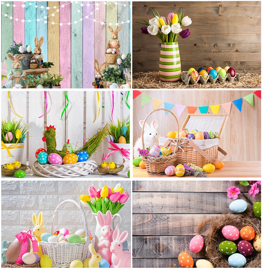 Rabbit-Bunny-Backdrops-Photography-For-Happy-Easter-Decoration-Flowers ...