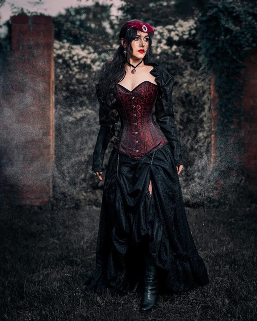 Black And Red Gothic Prom Dresses